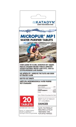 Katadyn Micropur MP1 Water Purifier Tablets (20 pack) | Mountain Partisan